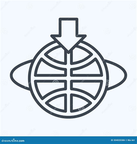Icon Geostationary Orbit Related To Satellite Symbol Line Style