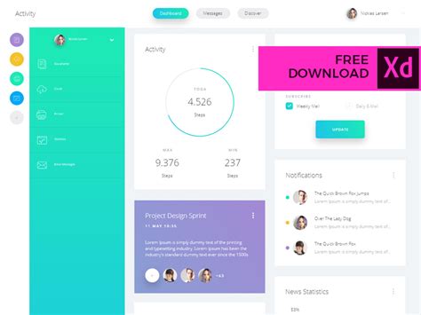 Dashboard Concept Made With Adobe XD Freebie Supply