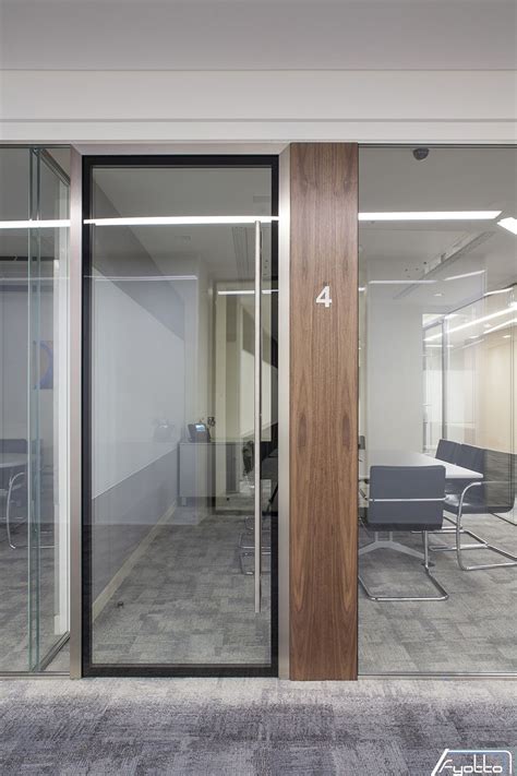 Modern Office With Glass Walls And Sliding Doors