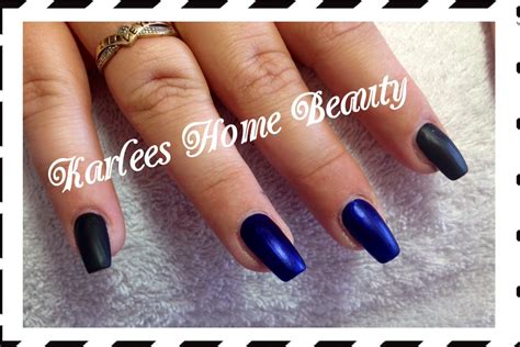 Acrylic Nails With Chad Prevost Color Metallic Sapphire And Black