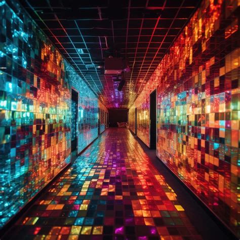 Premium Ai Image Unfocused Entry Disco Colors