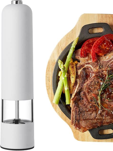 Amazon Coiroaoz ペッパーグラインダー、電動ソルトアンドペッパーグラインダー ダストカバー付き自動電動グラインダー