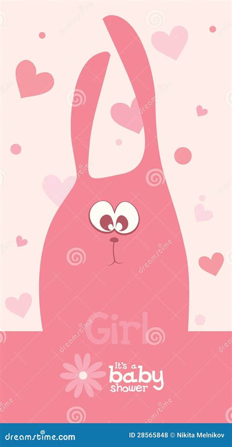 Tarjeta De Llegada De La Ni A Ilustraci N Del Vector Ilustraci N De Alegre Liebres