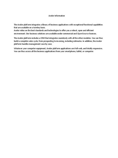 Axelor Information Pdf