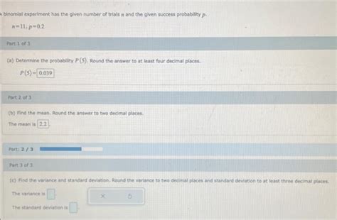 solved binomial experiment has the given number of trials n