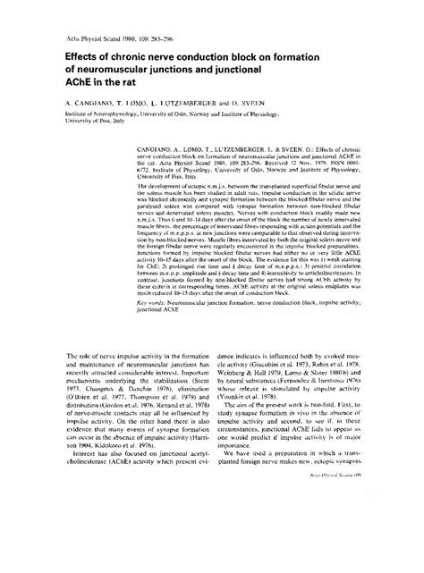 Pdf Effects Of Chronic Nerve Conduction Block On Formation Of Pdf Effects Of Chronic Nerve Conduction Block On Formation Of
