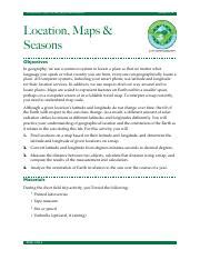 GEOG 1114 Location Seasons Reading Pdf INTRODUCTION TO PHYSICAL GEOGRAPHY GEOG 1114 Location