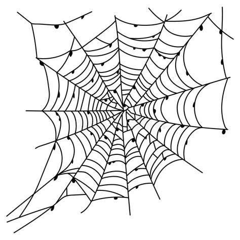 Scary Spider Web Isolated Spooky Halloween Decoration Outline Cobweb