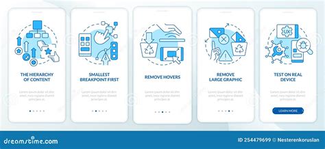 Mobile First Design Process Blue Onboarding Mobile App Screen Stock