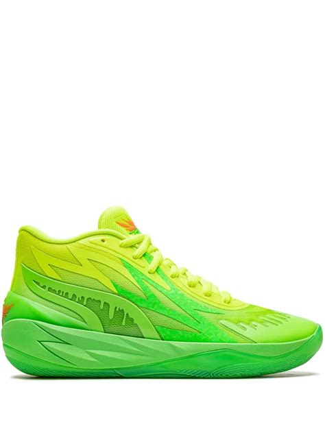 Puma Lamelo Ball Mb02 Nickelodeon Slime Sneakers In Green Modesens