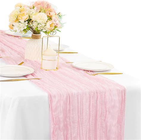 Amazon Light Pink Cheesecloth Table Runner 10FT Runner For Tables