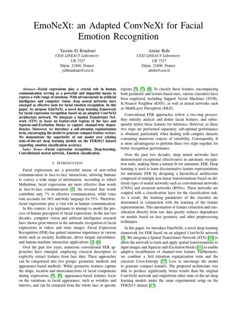 Adapted Convnext For Facial Pdf Deep Learning Artificial Neural Network