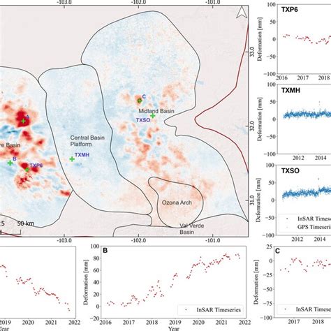 Average Deformation Velocity Map Of The Delaware Sub Basin For The Time