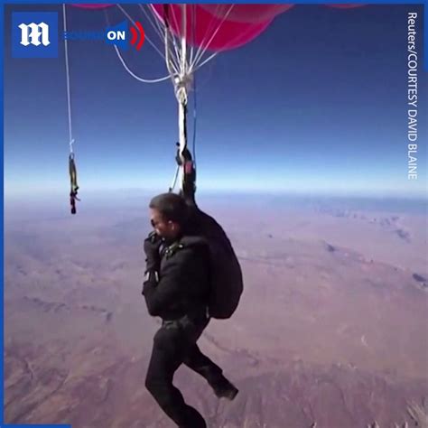 David Blaine Floats 24000 Feet In Air Using Only Helium Balloons