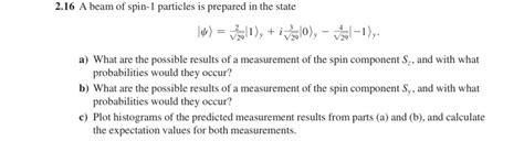 Solved 216 ﻿a Beam Of Spin 1 ﻿particles Is Prepared In The