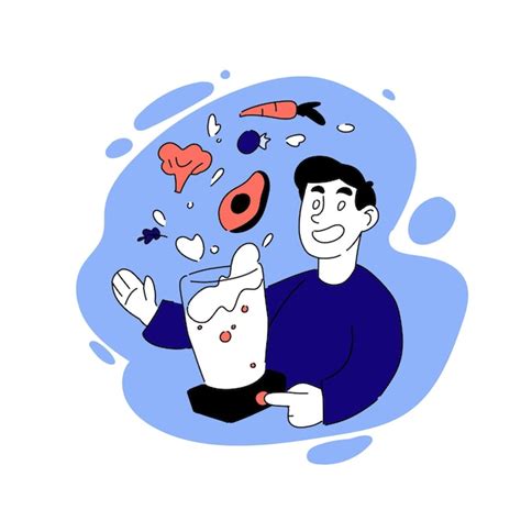 Premium Vector Vector Illustration Of Man With Food Processor