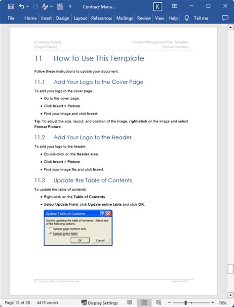 Contract Management Plan Template Ms Office Templates With Ai Prompts
