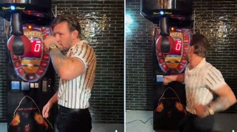 🚨 Conor Mcgregor Showcases His Famous Left Hand On Punch Machine