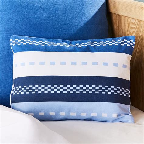Metro Sammy Stripe Blue Cot Quilt Cover Set Adairs