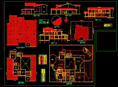Planos De Casa Residencial En DWG AUTOCAD Vivienda Unifamiliar Proyectos En PlanosPara