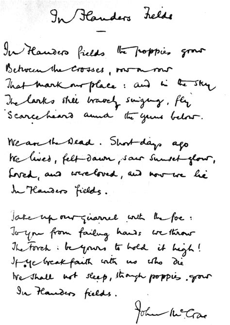John Mccrae In Flanders Fields Genius