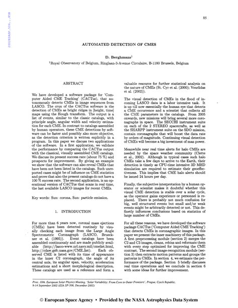 Pdf Automated Detection Of Cmes