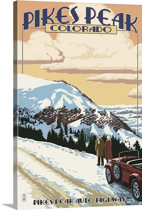 Pikes Peak Colorado Winter Scene From Pikes Peak Highway Retro