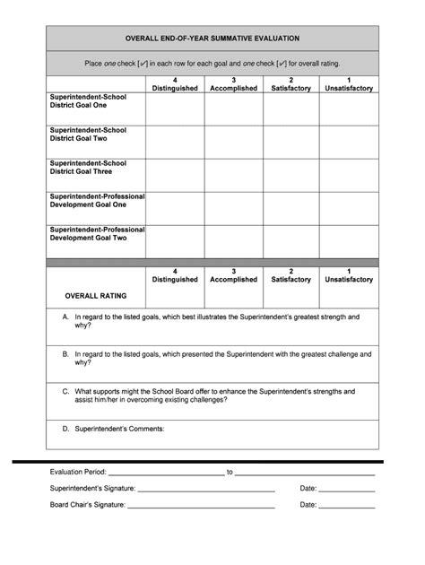 Fillable Online OVERALL END OF YEAR SUMMATIVE EVALUATION Fax Email