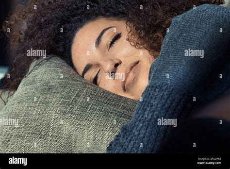The Sun Warmly Kisses A Beautiful Curly Haired Girls Closed Eyes As