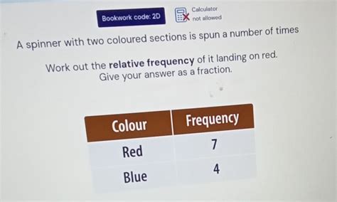 Solved Calculator Bookwork Code 2d Not Allowed A Spinner With Two