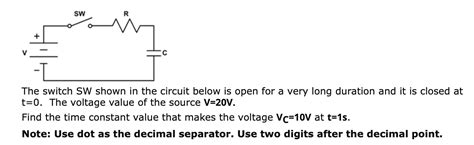 Solved Sw R The Switch Sw Shown In The Circuit Below Is Chegg