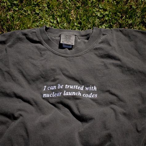 Nuclear Launch Codes Embroidered T Shirt Dogecore