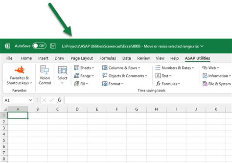 Asap Utilities For Excel Fichier Et Système Afficher Le Chemin Daccès Complet Et Le Nom De
