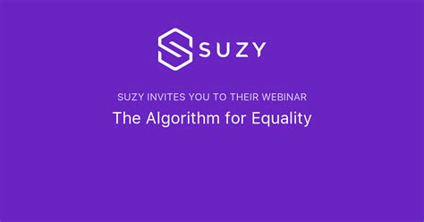 the algorithm for equality suzy