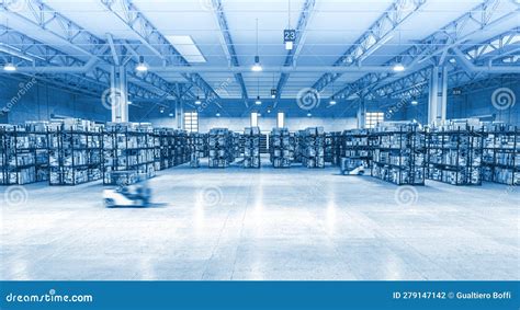 Large Warehouse With Moving Vehicle Stock Illustration Illustration
