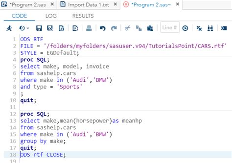 sas output delivery system online tutorials library list