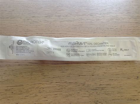 New Microtek 2006s Medi Plast Vial Decanter Disposables General For