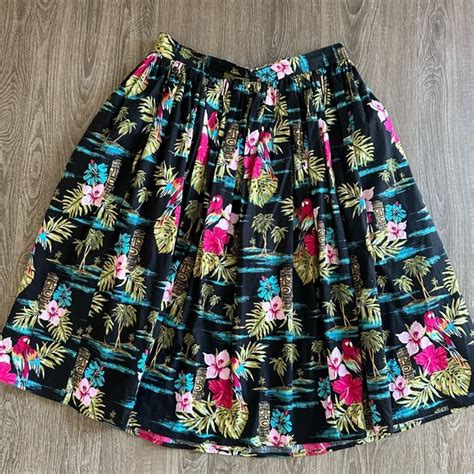 Hell Bunny Skirts Hell Bunny Black Tiki Skirt M Poshmark