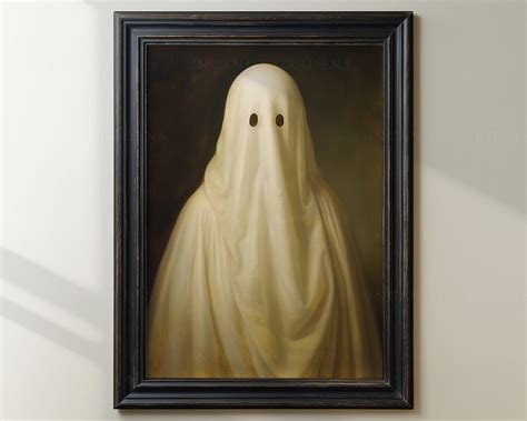 Classic Ghost Painting Halloween Decoration Vintage Ghost Art Dark