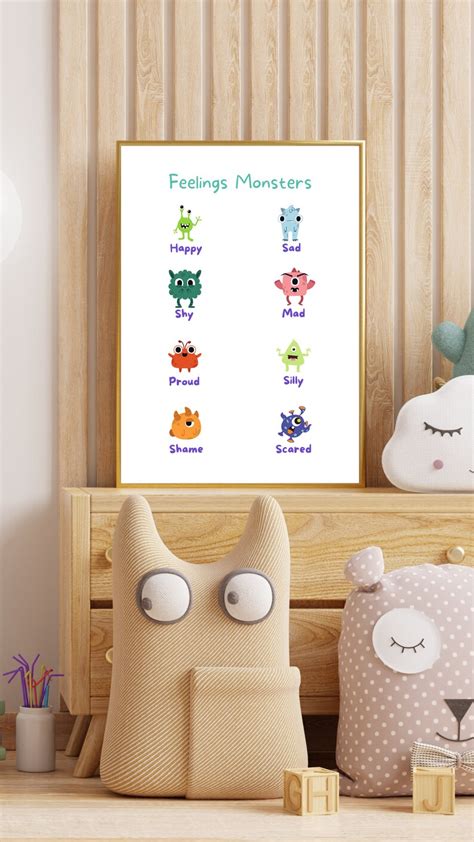Feelings Poster Emotions Chart Classroom Decor Feelings Print