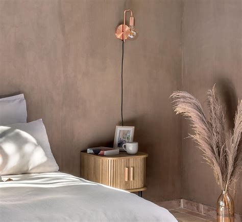 Bedside Table With 2 Doors 40x40x53cm Oak Effect Koning Bamboe