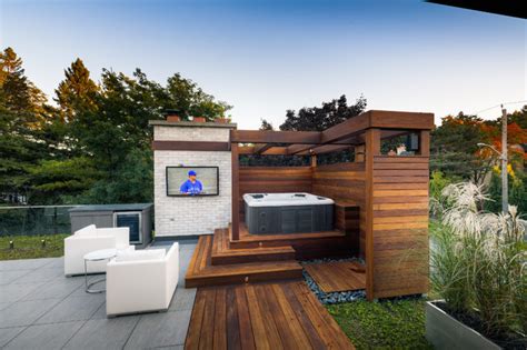 Contemporary Pergola Hot Tub Contemporary Patio Toronto By
