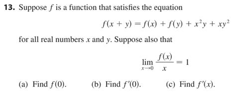 Solved Suppose F Is A Function That Satisfies The Chegg Com