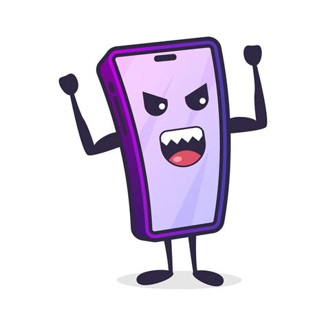 Cartoon Character Phone Evil Emotion 14499171 Vector Art At Vecteezy