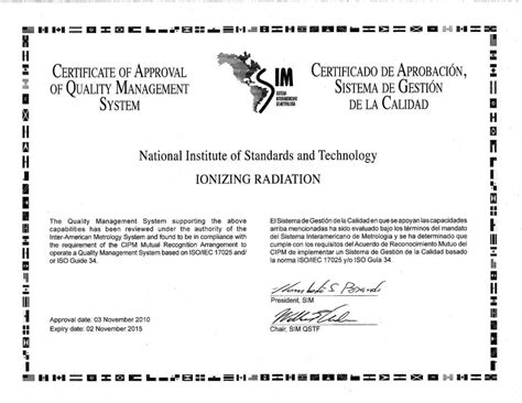 2010 Ionizing Radiation Certificate