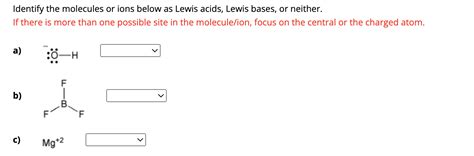 Solved Identify The Molecules Or Ions Below As Lewis Acids