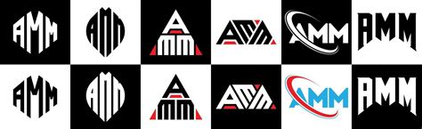 Amm Letter Logo Design In Six Style Amm Polygon Circle Triangle