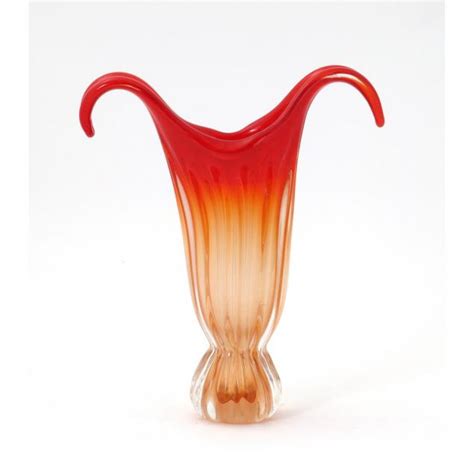 Mid Century Amberina Glass Vase Lot 329 Mid Summer Estate Auctionaug