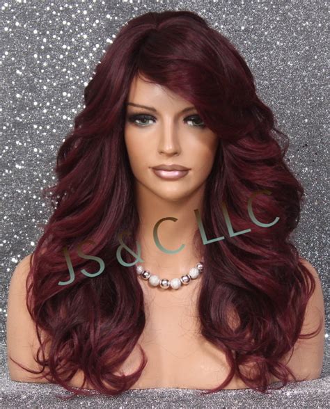 Human Hair Blend Long Full Luscious Heat OK Wavy Wig With Etsy
