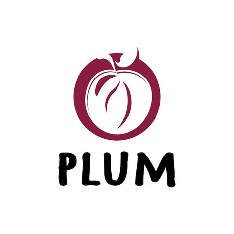 Premium Vector Plum Fruit Logo With Leaves Design Of Plum Plantation Fruit Shop Plum Products